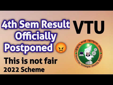 VTU 4th sem result officially postponed😤😤||4th sem result update||VTU ...