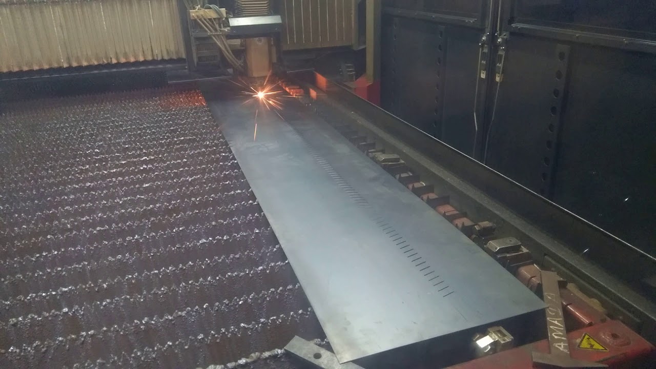 Cutting two skids in one path for Amada LCG3015 - YouTube