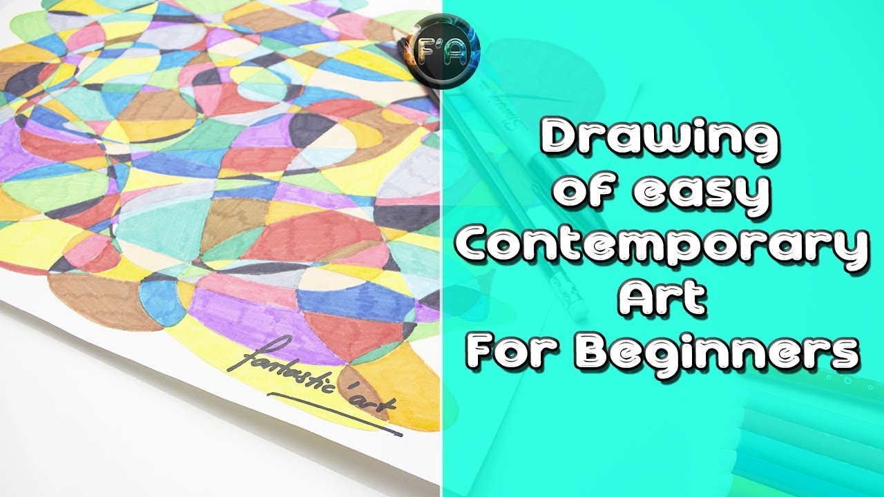 Drawing of Easy Contemporary Art For Beginners | Coloring for Adults ...