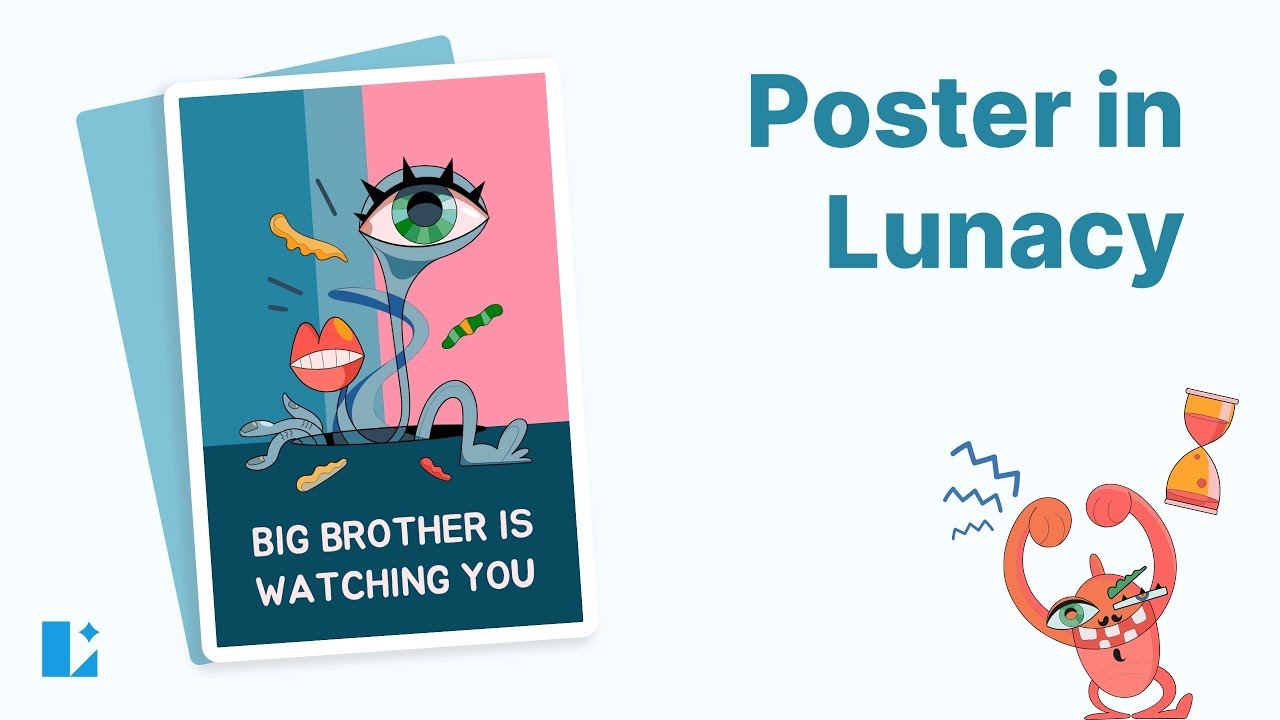 How to create a poster using illustrations in Lunacy - YouTube