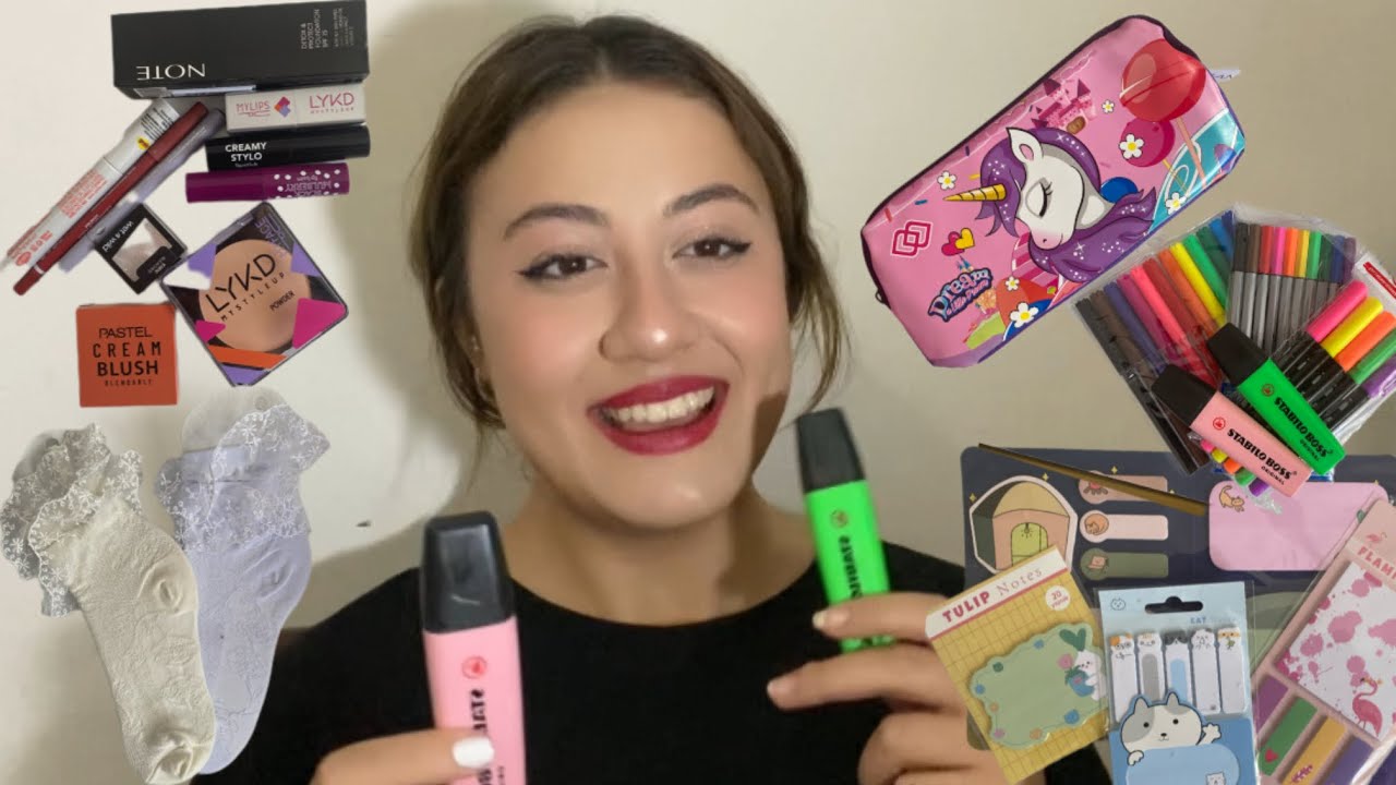 Üniversite Alışverişim🛍️ /Kırtasiye📚 -Makyaj💄#kırtasiyealışverişi # ...