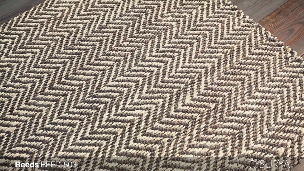 Surya Reeds REED-803 Charcoal Area Rug Clearance - YouTube