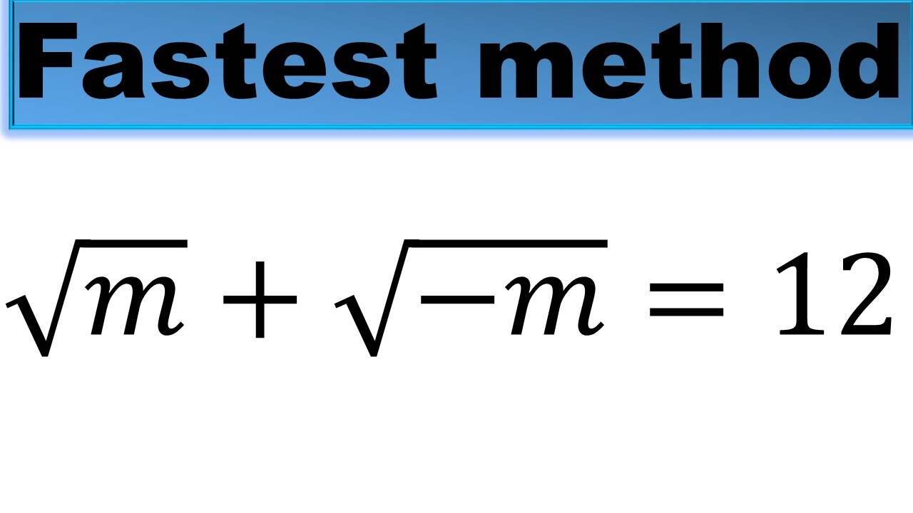 Fastest Method | Solving This Mathematics Problem | Math Olympiad ...