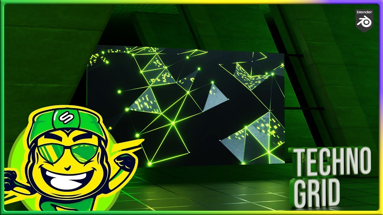 Techno Grid | 3D Animation | Blender + Cycles | Futuristic Loop Design ...