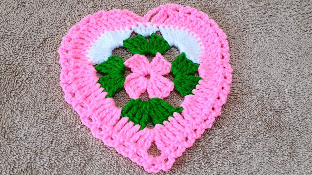क्रोशिया डिजाइनदिल,Crochet flower tutorial,Crosia design Dil ...