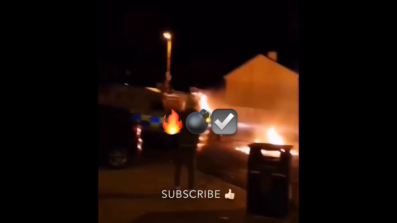 Riot - Derry / Londonderry police attacked with petrol bombs in Creggan ...