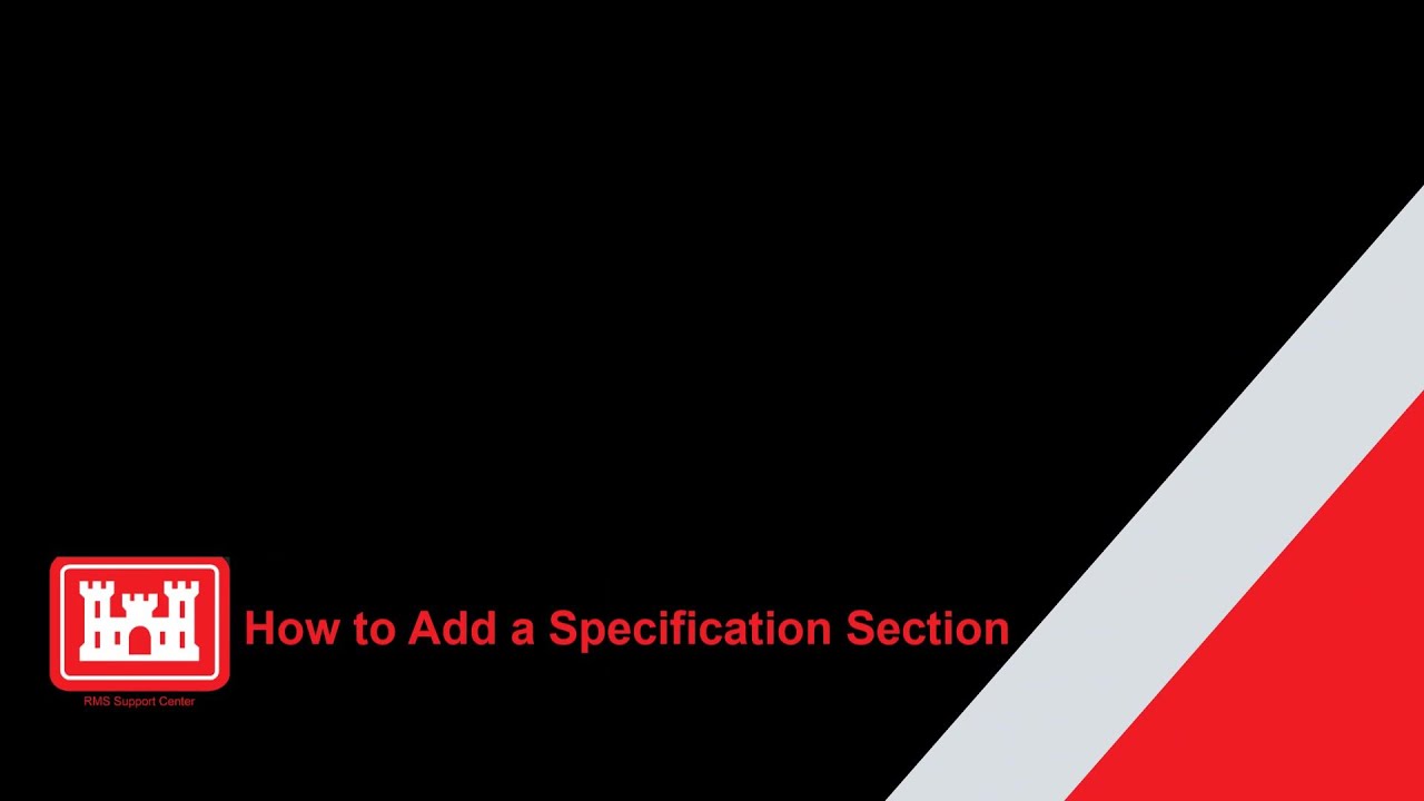 How to Add a Specification Section - YouTube