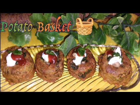 Potato Basket Chat Recipe / Easy Snacks / 10 minutes recipe - YouTube