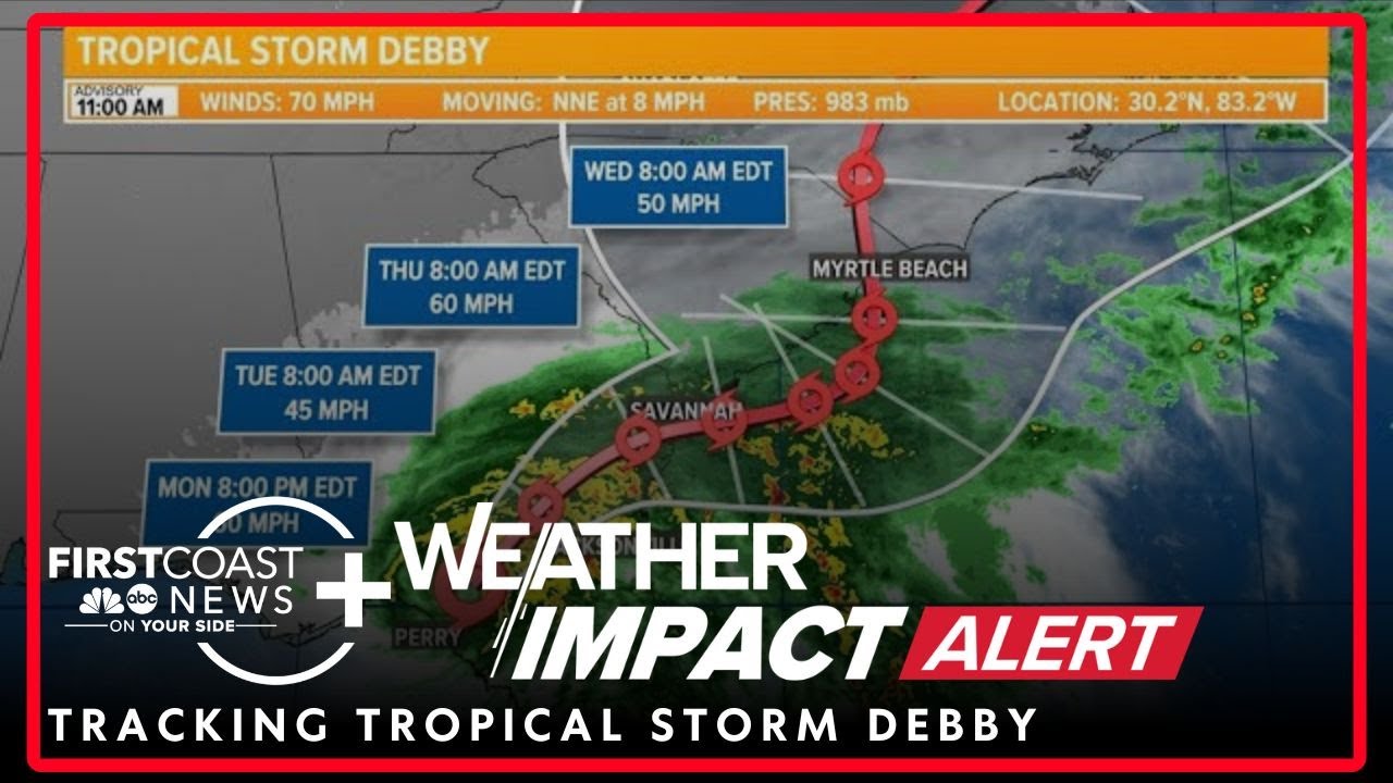 Tracking Debby: Debby downgraded to tropical storm as it moves through ...