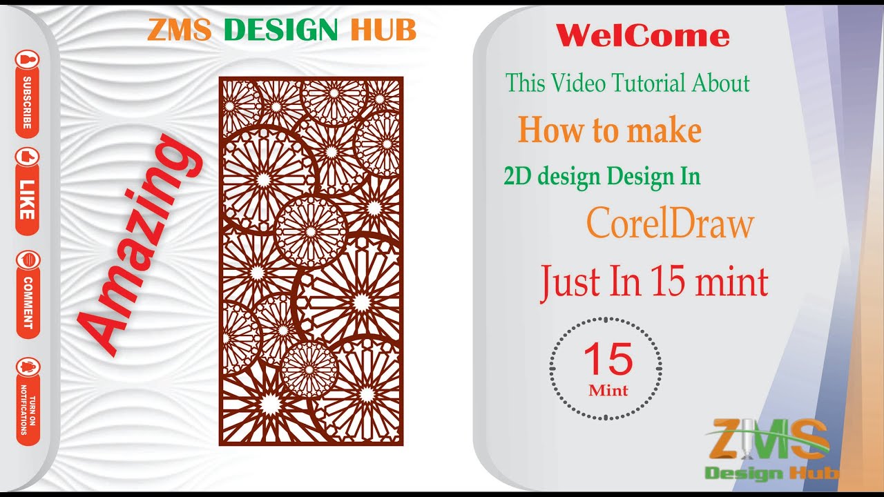 2D Jali Design | Jafri Design | CorelDraw Tutorial# ZMS DESIGN HUB - YouTube