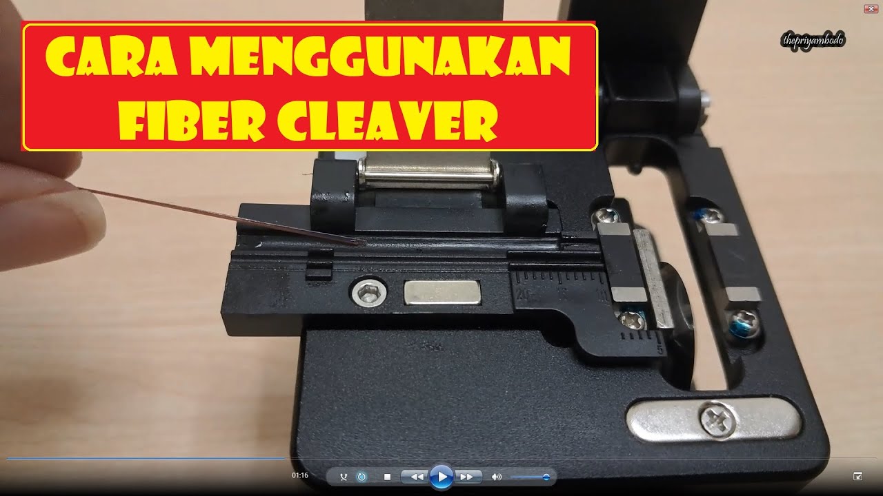 Cara Menggunakan Fiber Cleaver potong presisi Kabel Fiber Optic - YouTube
