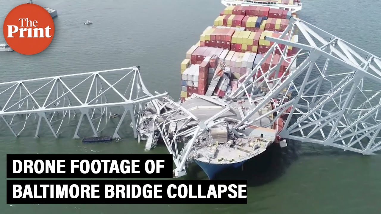 Watch: Drone footage of collapsed Francis Scott Key Bridge in Baltimore ...