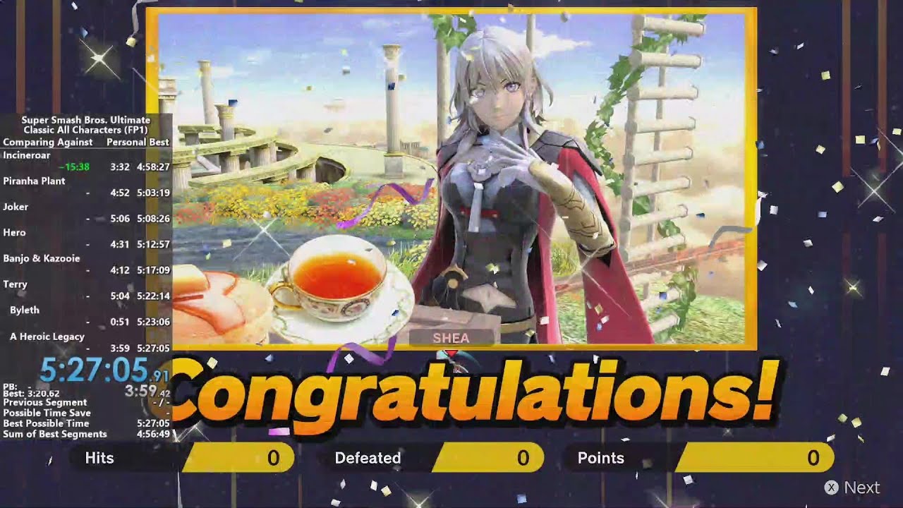 SSBU Classic Mode All Characters in 5:27:05 (Fighters Pass 1); 4:58:26 ...
