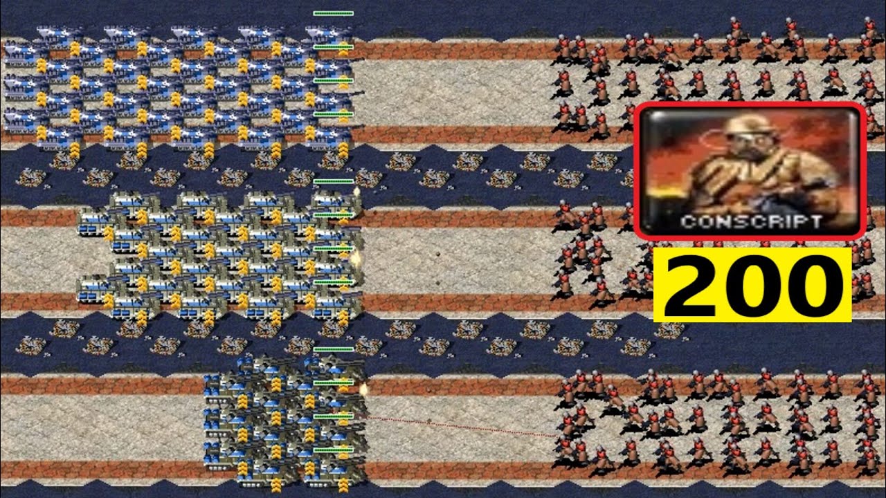 Endurance test Tanks Vs Infantry - Red Alert 2 - YouTube
