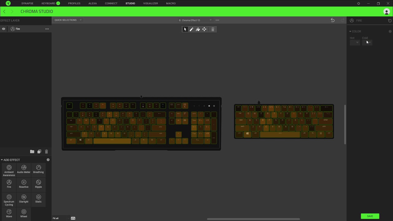 How to make an ice/fire style razer keyboard lighting effect on razer ...