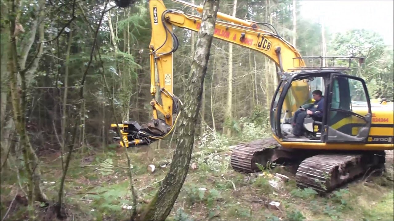 TMK 300 TREE SHEAR ON JCB 130 - YouTube