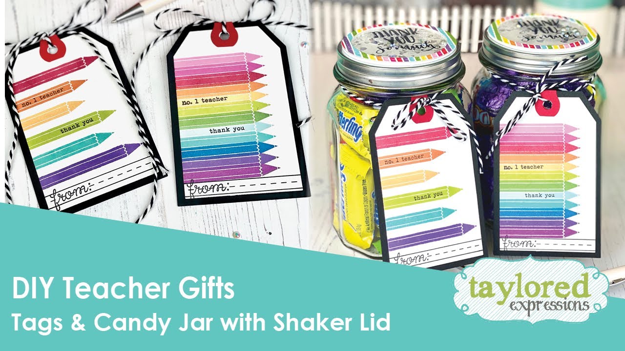 DIY Teacher Gifts (Candy-Filled Jar & Tag Combo) - YouTube