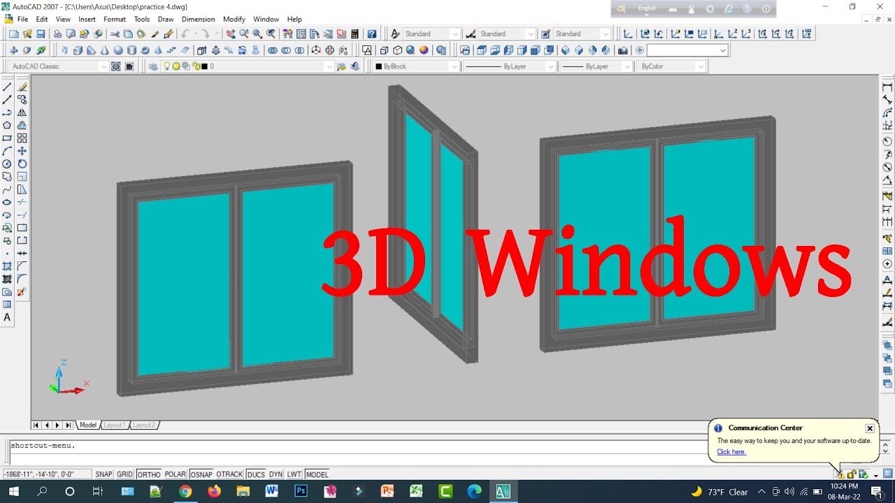 3D Window Draw In AutoCAD 3D Window In AutoCAD 3D Window AutoCAD 3D Tutorial YouTube 3D Window Draw In AutoCAD 3D Window In AutoCAD 3D Window AutoCAD 3D Tutorial YouTube