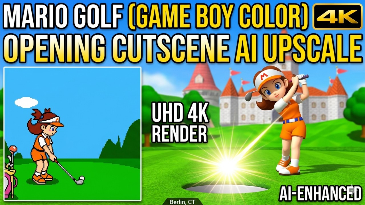 Mario Golf (Game Boy Color) Opening Cutscene AI Upscale 4K - YouTube