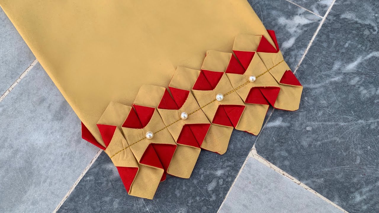 Designing on trouser poncha | Very easy to stitch 🪡🧵 - YouTube