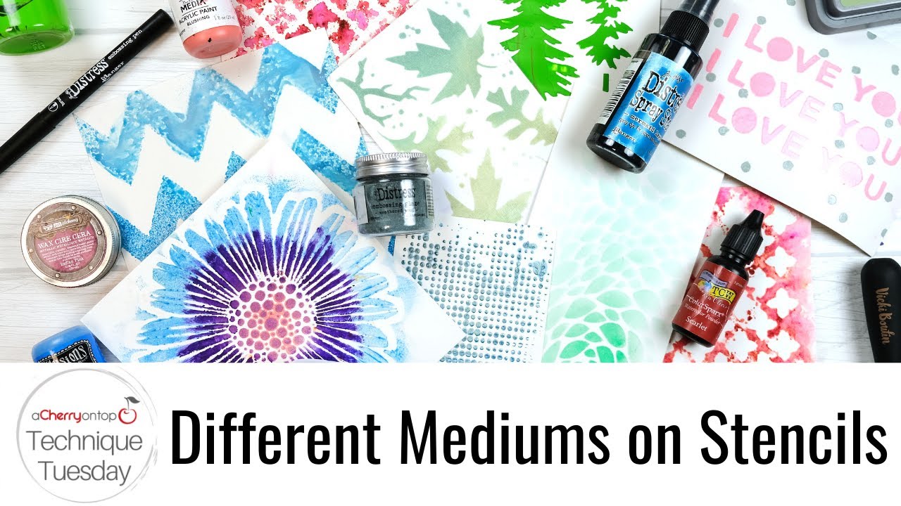 Different Mediums on Stencils - Technique Tuesday - YouTube