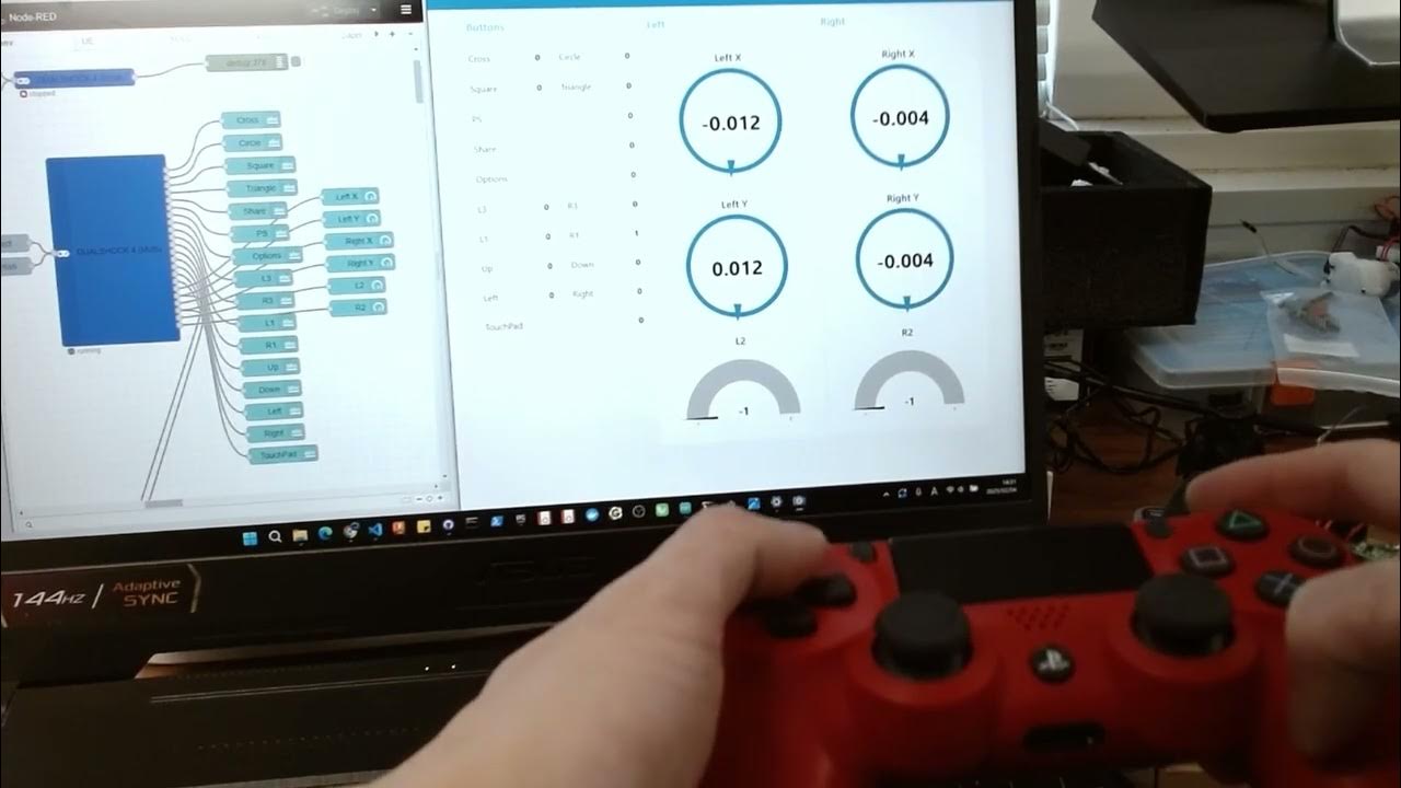 【Node-RED】dualshock4ノードの動作確認 - YouTube