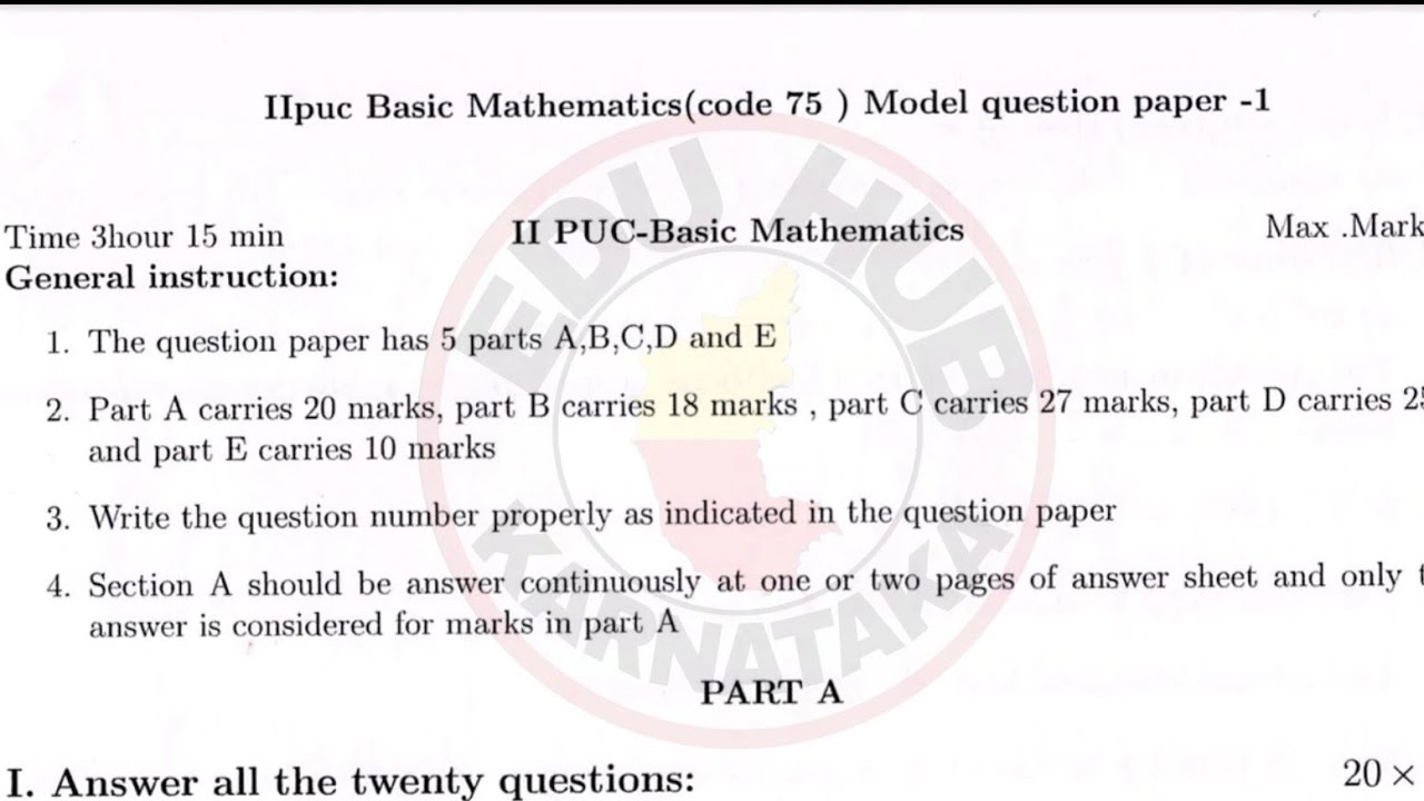 2nd PUC Basic Mathematics Model Question Paper 2023 Model Question 2nd-puc-basic-mathematics-model-question-paper-2023-model-question