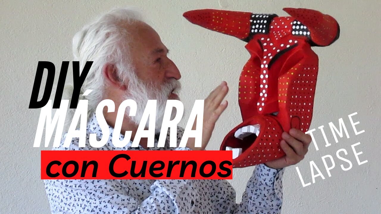 DIY MASCARA CON CUERNOS TIME LAPSE - YouTube
