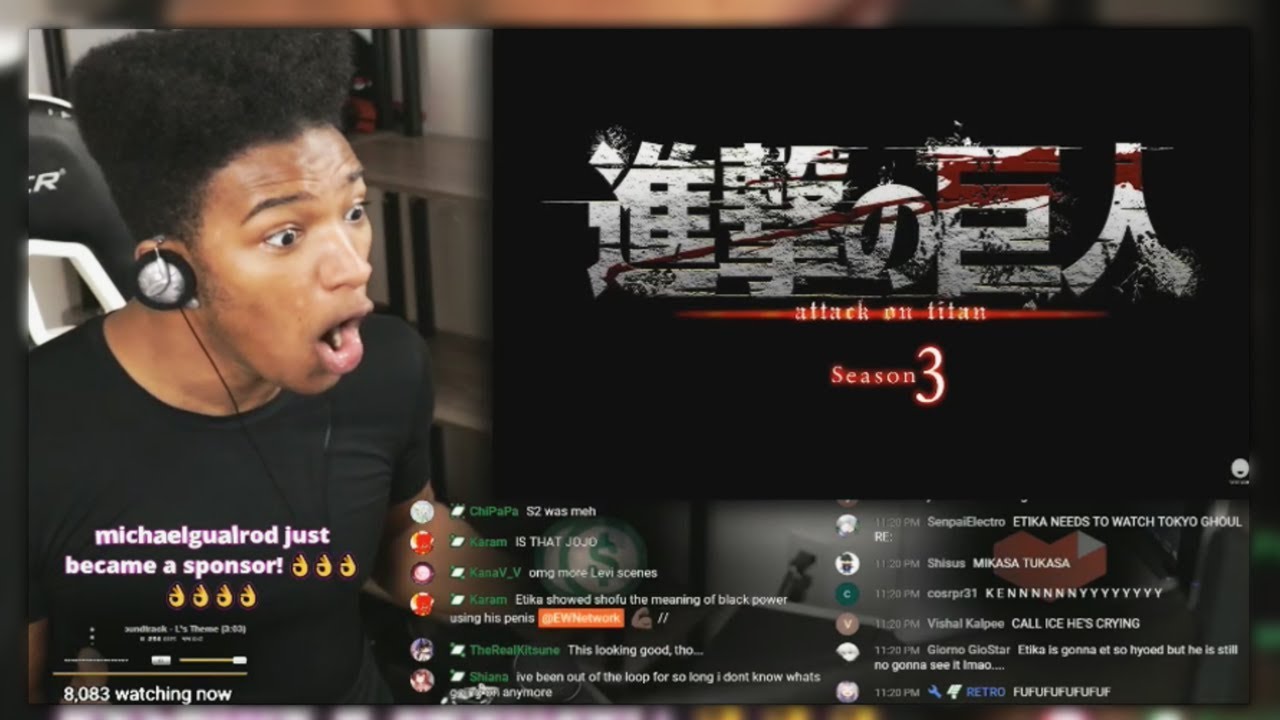 ETIKA REACTS TO ATTACK ON TITAN SEASON 3 | ETIKA STREAM HIGHLIGHT - YouTube