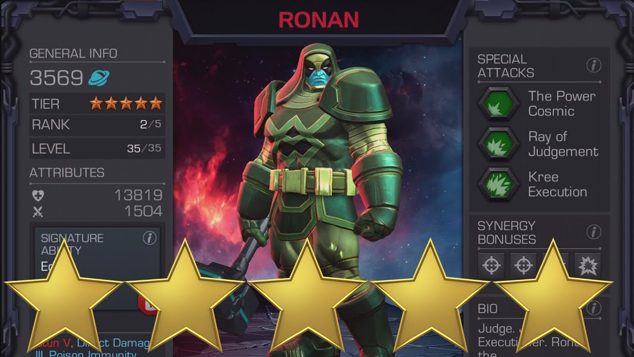 MARVEL: Contest of Champions (iOS/Android) 5 STAR RONAN - YouTube