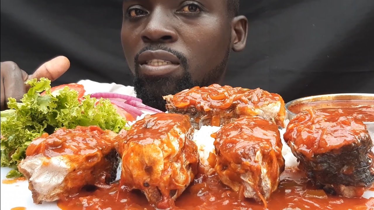 eating fish and rice white salad recipe #Rwanda food - YouTube