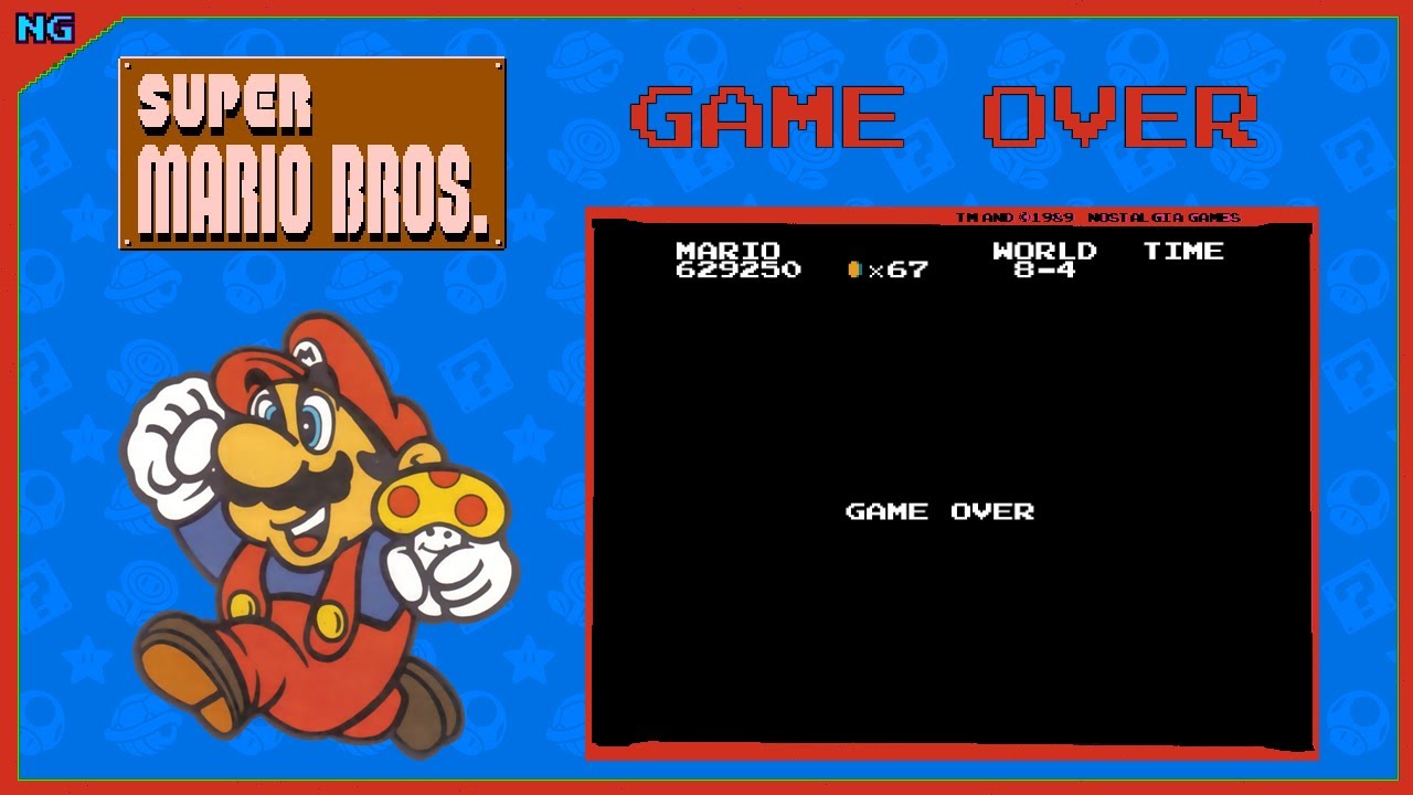 Super Mario Bros. GAME OVER (1985) [NES] - YouTube