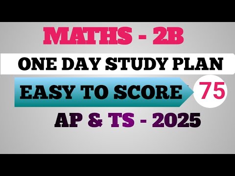 MATHS 2B ONE DAY STUDY PLAN 2025 - YouTube
