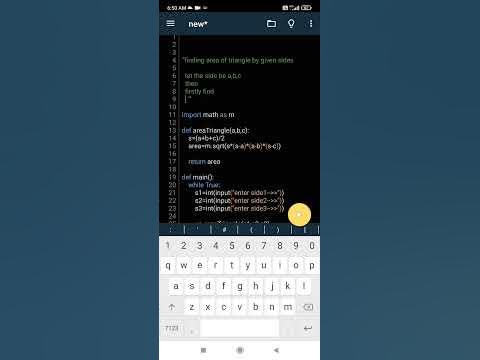 AREA OF TRIANGLE || GIVEN SIDES || PYTHON PROGRAM || PYROID3 || USING ...
