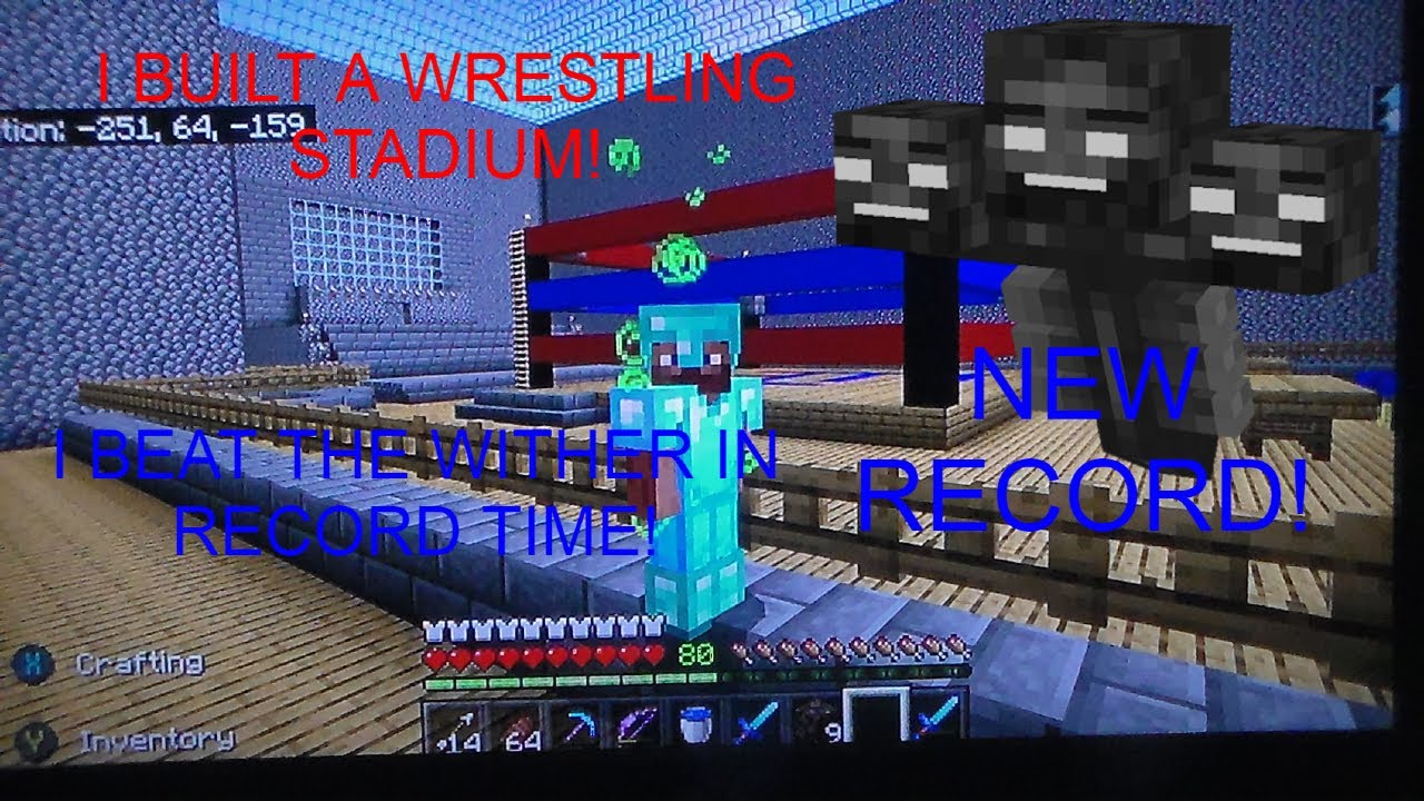 I BATTLE THE WITHER IN MINECRAFT AND BUILT A WRESTLING ARENA! - YouTube