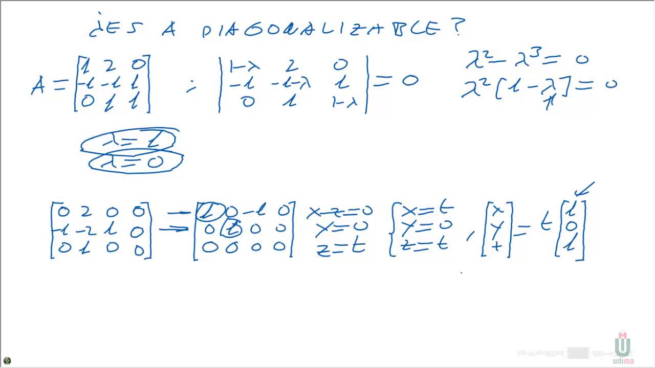 Diagonalizacion: matriz no diagonalizable - YouTube