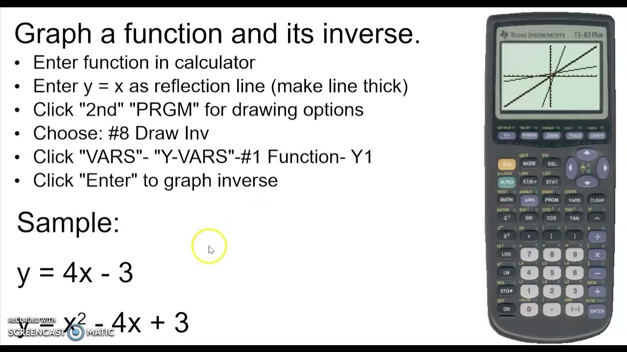 Graph Inverse Function on TI 83 - YouTube
