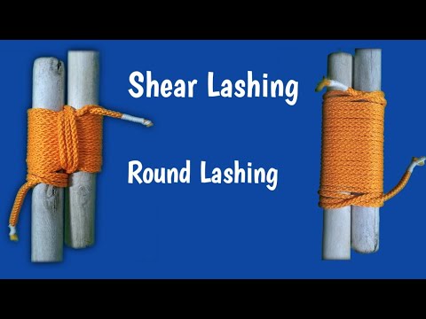Shear Lashing,Round Lashing Sikhe Aur Unke Upyog Jaane.| How To Tie a ...