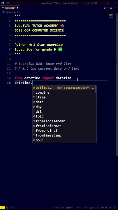 DATETIME - Python GCSE (Beginner) - YouTube