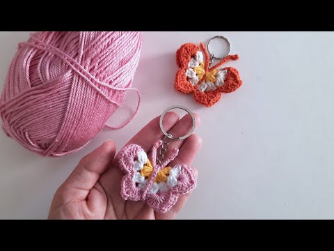 Kelebek anahtarlık yapımı 🦋 tığ işi anahtarlık yapımı🦋english/español/portuguese subtitles