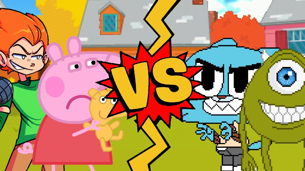 M.U.G.E.N Battles | Peppa Pig/Pico vs Gumball/Mike Wazoski - YouTube