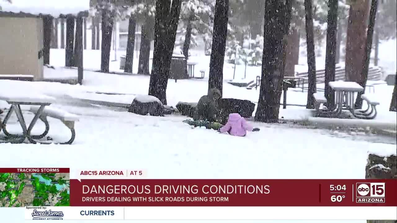 Dangerous driving conditions across the high country - YouTube