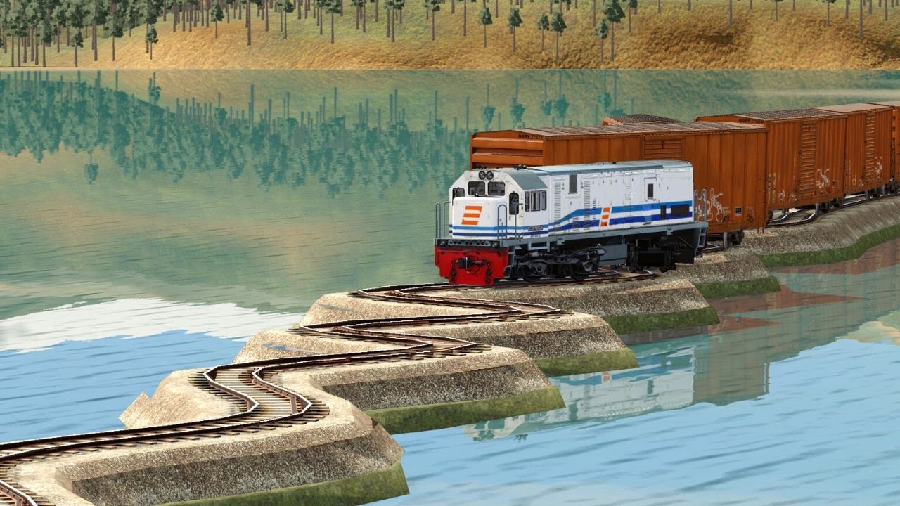 The Train Speeds On Wavy Tracks On The Water 2 - Trains TIVI - YouTube