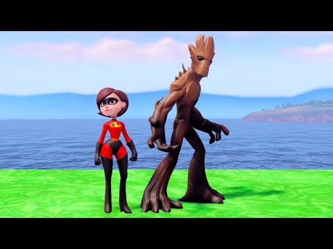 The Incredibles 2 Elastigirl Marvels Groot PLAY Red Light Green Light | Superheroes