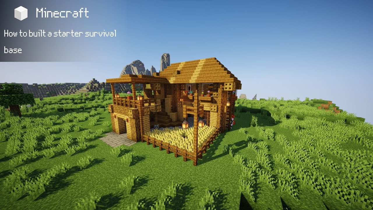 How to built a simple starter base in minecraft #minecraft - YouTube