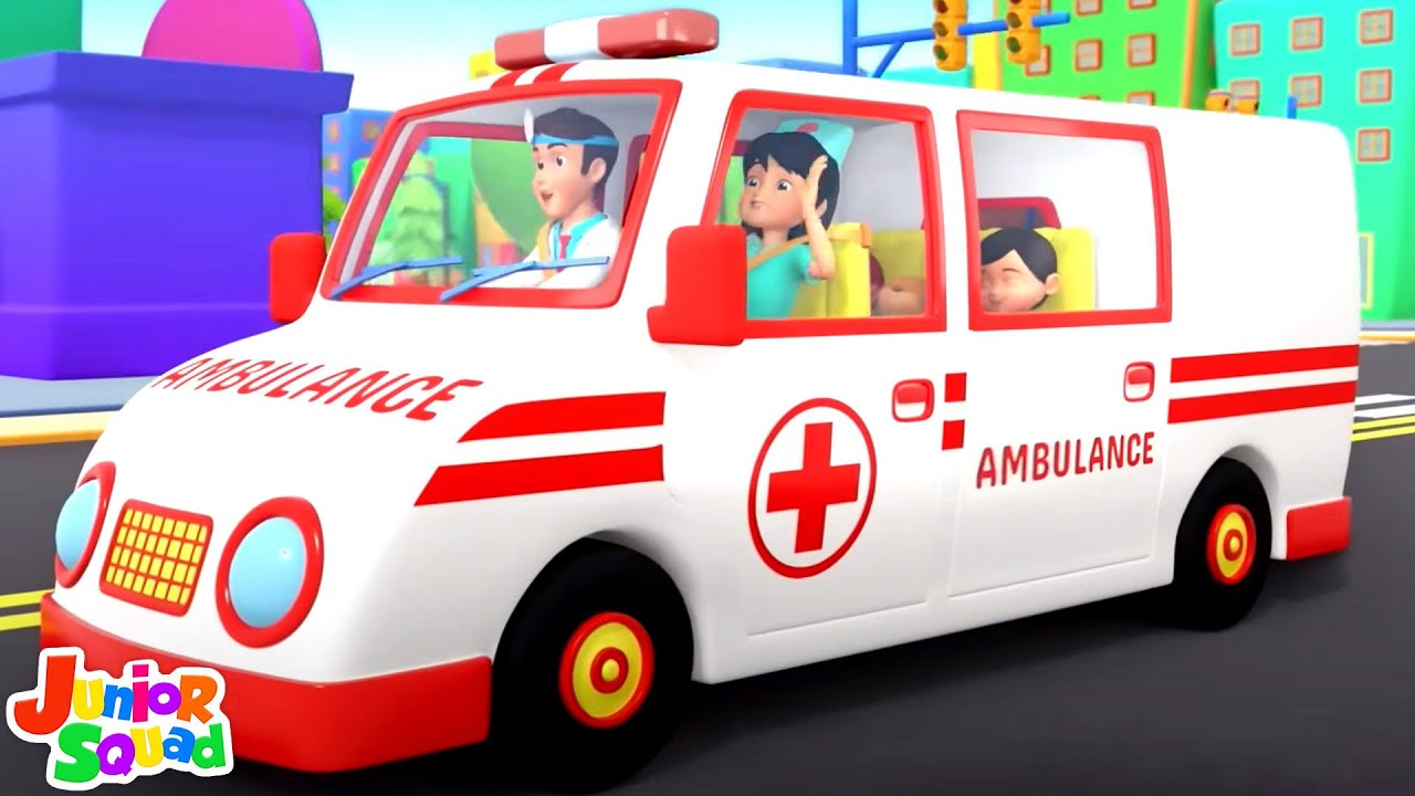 Wheels On The Ambulance and Cartoon Vehicle for Children by Kids Tv ...