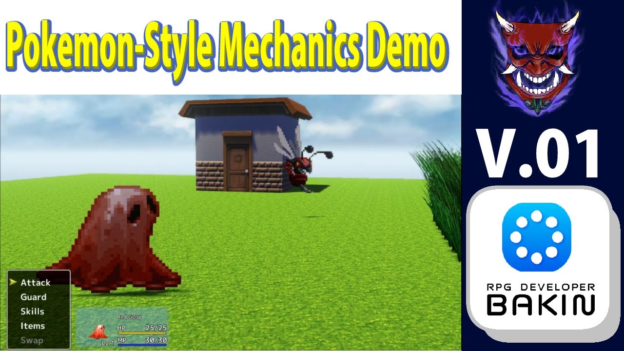 Pokemon Style Mechanics V.01- RPG developer Bakin. - YouTube