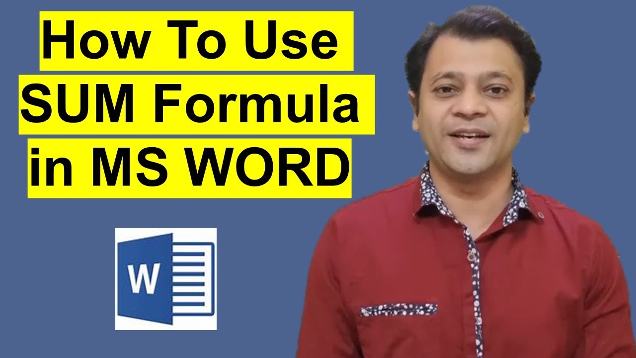 How To Use Sum Formula In Ms Word How To Use Function Key F9 In Ms Word Youtube