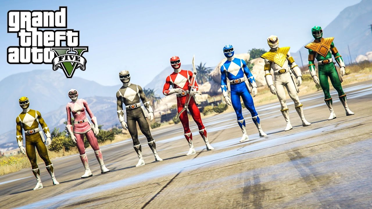 พาวเวอร์ เรนเจอร์ !!! (POWER RANGER MOD GTA5) - YouTube
