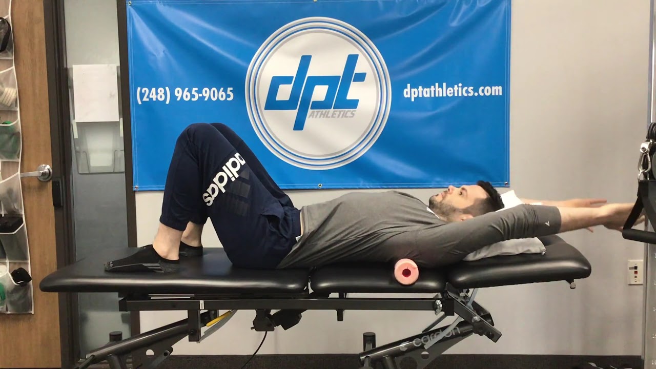 Upper Thoracic Extension Mobilization in Supine - YouTube